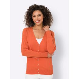 Heine Damen Strickjacke, orange, Gr. 36, unifarben, 100% Baumwolle, Strickjacken