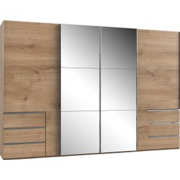 Schwebetürenschrank wimex, B:350cm H:236cm T:65cm, braun, Schränke, "Level by fresh to go", mit Synchronöffnung