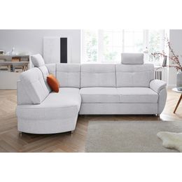 Sit & More Ecksofa SIT & MORE, B:246cm H:91cm T:176cm, silber, Kunstleder SOFTLUX;Luxus-Microfaser ALTARA NUBUCK (100% Polyester);Luxus-Microfaser (90%