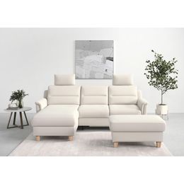Sit & More Ecksofa SIT & MORE, B:234cm H:90cm T:168cm, beige, Wohnzimmer, Sofas, "Farö L-Form", inklusive Federkern, wahlweise mit Bettfunktion und Bettkasten