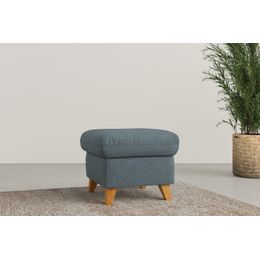 Polsterhocker Home Affaire, B:58cm H:48cm T:58cm, blau, 100% Polyester, Hocker, "Trelleborg", passend zur Serie "Trelleborg", incl. Stauraum