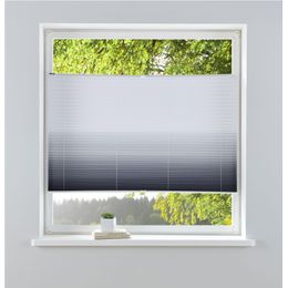 Plissee my home, B:70cm H:130cm, silber, Obermaterial: 100% Polyester, Badezimmer, Plissees, "Ombr&eacute;", Fixma&szlig;, Farbverlauf, Klemmtr&auml;ger