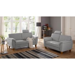 Polstergarnitur Home Affaire, silber, Sitzm&ouml;bel-Sets, "Texel", als Set, mit Federkern und Kontrastnaht