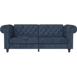 3-Sitzer DOREL HOME, B:236cm H:83cm T:87cm, blau, Veloursstoff 100% Polyester, Sofas, "Felix, Schlafsofa 236 cm, (Liegefläche 108x190cm),