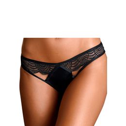 JETTE Damen String, Gr. 44, schwarz, Spitze, Obermaterial: 90% Polyamid, 10% Elasthan, Unterhosen, in verf&uuml;hrerischem Spitzenmix