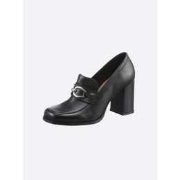 Heine Damen Pumps, Gr. 36, schwarz, Glattleder, Leder, Schuhe