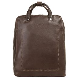 Harold'S HAROLD'S Laptoprucksack "CHAUGIO", braun, Leder, Rindsleder, Retro, Rucksäcke, echt Leder