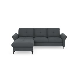 Ecksofa Places of Style, B:258cm H:91cm T:165cm, grau, 100% Polyester, Wohnzimmer, Sofas, "Calando L-Form", wahlweise mit Bettfunktion, Bettkasten