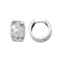 Jobo Damen Paar Creolen, 14,8mm, Silber 925 (Sterlingsilber), silber, Silber 925 (Sterlingsilber), Ohrringe, 925 Silber mit 18 Zirkonia