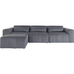 Ecksofa, B:322cm H:74cm T:155cm, grau, LeGer Home by Lena Gercke, 100% Polyester, Wohnzimmer, Sofas, "Maileen L-Form", Modulsofa, bestehend aus 4