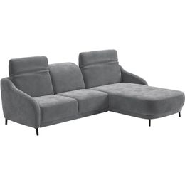 Sit & More Ecksofa SIT & MORE, B:271cm H:93cm T:191cm, grau, 100% Polyester, Wohnzimmer, Sofas, "Blues L-Form", wahlweise mit Klapptisch und USB