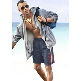Chiemsee Herren Badeshorts, blau, Gr. M, kontrastfarbene Details, Microfaser, Microfaser, Polyester, Badehosen, in 2-Längen und mit Markenschriftzug