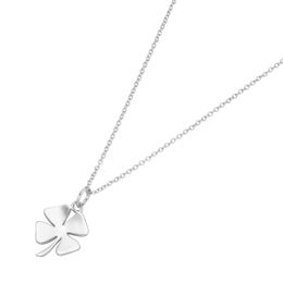 Smart Jewel Damen Kette mit Anhänger "Kleeblatt, Karte, Silber 925", 43cm, Silber 925 (Sterlingsilber), silber, Silber 925 (Sterlingsilber),