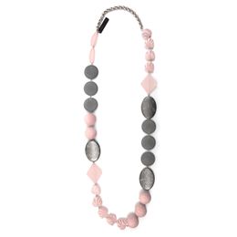 Damen Lange Kette "Marit", rosa, Basic, Collezione Alessandro, PTFE-Kunststoff, Halsketten, mit hochwerigen matten Kunststoffelementen in