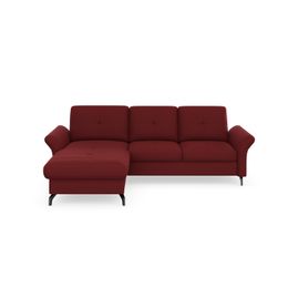 Ecksofa Places of Style, B:258cm H:91cm T:165cm, rot, 100% Polyester, Wohnzimmer, Sofas, "Calando L-Form", wahlweise mit Bettfunktion, Bettkasten und