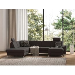 Sit & More Wohnlandschaft SIT & MORE, B:340cm H:89cm T:228cm, braun, Sofas, "Padua U-Form", inklusive Sitztiefenverstellung, Armteilfunktion und Federkern