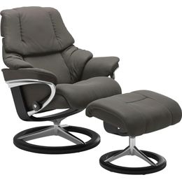 Relaxsessel stressless, B:92cm H:100cm T:80cm, grau, Leder BATICK: BATICK ist ein leicht korrigiertes, durchgefärbtes und genarbtes Möbelleder, bei