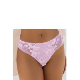 Lascana Damen String, Gr. 32, rosa, Spitze, Obermaterial: 87% Polyamid, 13% Elasthan, Unterhosen, rundherum aus floraler, dezent transparenter Spitze