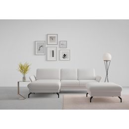 Sit & More Ecksofa SIT & MORE, B:253cm H:84cm T:165cm, silber, Wohnzimmer, Sofas, "Fashion L-Form", wahlweise mit Kopfteilverstellung und Vorziehsitz, motorisch