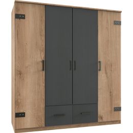 Drehtürenschrank wimex, B:180cm H:198cm T:58cm, grau, Schränke, "Glasgow"