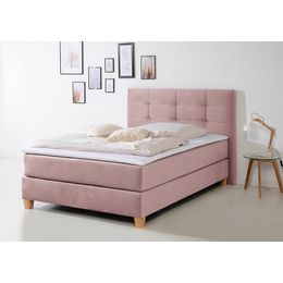 Boxspringbett Home Affaire, B:134cm L:211cm, lila, Komplettbetten, "Moulay", inkl. Topper, in 3 Härtegraden, TFK auch in Härtegrad 4
