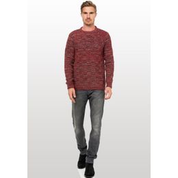 Rusty Neal Herren Strickpullover, rot, Gr. S, unifarben, 70% Polyacryl, 30% Baumwolle, Pullover, mit dezenter Musterung und Strick-Design