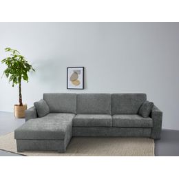 Ecksofa Home Affaire, B:300cm H:85cm T:173cm, grau, 100% Polyester, Wohnzimmer, Sofas, "Roma "L" Dauerschlaffunktion, mit Unterfederung",