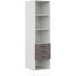 Seitenschrank IMPULS KÜCHEN, B:50cm H:190,7cm T:57,6cm, grau, Dekorfolie, Holzwerkstoff, Küche, Schränke, ""Prag", Breite/Höhe: 50/190,7 cm, mit
