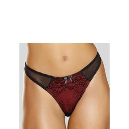JETTE Damen String, Gr. 32, rot, Spitze, Obermaterial: 90% Polyamid, 10% Elasthan, Unterhosen
