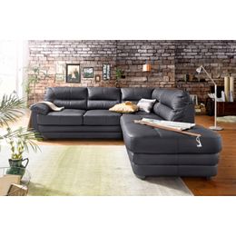 Ecksofa COTTA, B:250cm H:88cm T:234cm, braun, Luxus-Kunstleder, frei im Raum stellbar;Luxus-Microfaser (100% Polyester), frei im Raum
