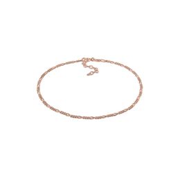 Elli Damen Fu&szlig;kette "Figaro Fu&szlig;kettchen Basic 925 Silber", 28cm, Silber 925 (Sterlingsilber), rosa, Silber 925 (Sterlingsilber), Fu&szlig;ketten