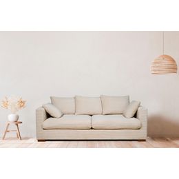 2,5-Sitzer Home Affaire, B:220cm H:80cm T:113cm, beige, 100% Polyester, Sofas, "Coray", extra weich und kuschelig, F&uuml;llung mit Federn und Daunen