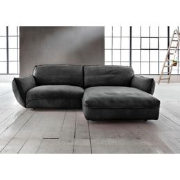 Ecksofa BETYPE, B:260cm H:85cm T:180cm, schwarz, AnilinLEDER Pallino gewachst (echtes Rindsleder) Das von s&uuml;damerikanischen Rindern stammende
