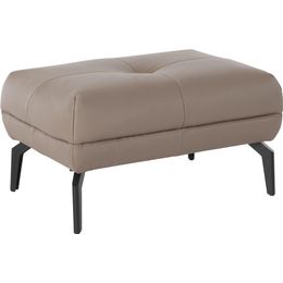 Hocker Andas, B:80cm H:42cm T:55cm, grau, Struktur grob (100% Polyester);Struktur weich (100% Polyester);100% NaturLEDER, Garten, Hocker,