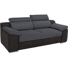Sit & More 3-Sitzer SIT & MORE, B:200cm H:94cm T:96cm, schwarz, Struktur (100% Polyester);Kunstleder SOFTLUX;Flachgewebe (100% Polyester), Sofas, "Xenia"