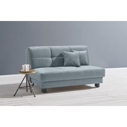 ell+ell Schlafsofa ELL + ELL, B:145cm H:90cm T:100cm, blau, 100% Polyester, Wohnzimmer, Sofas, "Tilda", Breite 145 cm, inkl. 2 Zierkissen