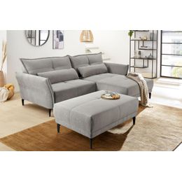 Jockenh&ouml;fer Ecksofa, B:251cm T:105cm, grau, JOCKENH&Ouml;FER GRUPPE, Korpus: 100% Polyester;Kissen: 100% Polyester, Wohnzimmer, Sofas, "Tropea L-Form",
