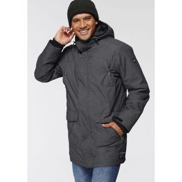 Polarino Herren Funktionsparka, schwarz, Gr. 58, meliert, Web, Obermaterial: 75% Polyester, 25% Polyamid. Futter: 100% Polyester. Wattierung: 100%