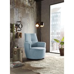 Relaxsessel, B:80cm H:96cm T:88cm, blau, SET ONE BY Musterring, Luxus-Microfaser (Chenille)100% Polyester, Wohnzimmer, Sessel, "SO 1450", mit Dreh-