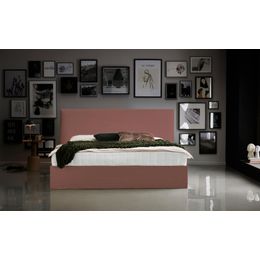 Bettgestell, B:162cm H:107cm L:213cm, rosa, ATLANTIC HOME COLLECTION, Bettgestell und seitliche Einfassung der Matratzen: Cord, Betten, "Melody", mit