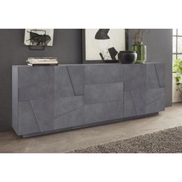 Sideboard Inosign, B:224cm H:86cm, grau, Wohnzimmer, Sideboards, "PING", Breite 224 cm