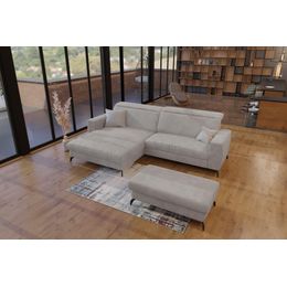 Sit & More Ecksofa SIT & MORE, B:290cm H:88cm T:178cm, silber, 95%Polyester 5%Polyamid, Wohnzimmer, Sofas, "Bolero L-Form"