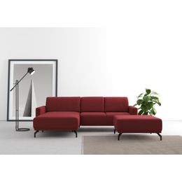 Sit & More Ecksofa SIT & MORE, B:251cm H:84cm T:163cm, rot, Wohnzimmer, Sofas, "Bailando L-Form", wahlweise mit Kopfteilverstellung und Vorziehsitz, motorisch