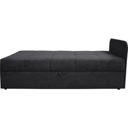 Schlafsofa Alina, B:205cm H:73cm T:91cm, schwarz, Struktur fein XBO (100% Polyester), Kinderzimmer, Sofas, "Marla", inkl. Stauraum, Armlehne