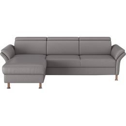 Ecksofa Home Affaire, B:260cm H:85cm T:172cm, grau, 100% Polyester, Wohnzimmer, Sofas, "Calypso L-Form", mit motorischen Funktionen im Sofa und