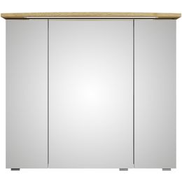 Badezimmerspiegelschrank SAPHIR, B:82cm H:71,9cm T:26,5cm, braun, Spanplatte, Schr&auml;nke, "Serie 4010 Badezimmer-Spiegelschrank inkl. LED-Beleuchtung