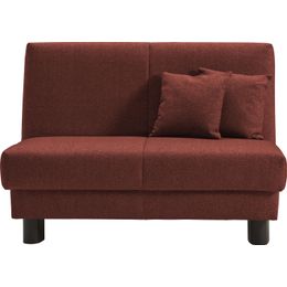 ell+ell Schlafsofa ELL + ELL, B:125cm T:100cm, rot, Kinderzimmer, Sofas, "Enny", Liegefläche Breite 120 oder 140 cm, Liegehöhe 40 cm, Füße schwarz