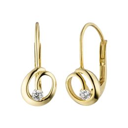 Jobo Damen Paar Ohrh&auml;nger, Gelbgold 333, gold, Gelbgold 333, Ohrringe, 333 Gold mit Zirkonia