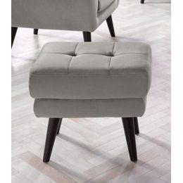 Hocker Andas, B:58cm H:47cm T:44cm, grau, Samtvelours (100% Polyester);Luxus-Microfaser (100% Polyester);Struktur (94% Polyester, 6% Polyacryl),