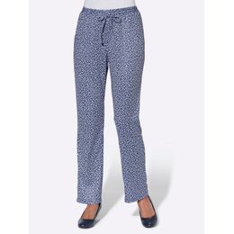 Classic Basics Damen Jerseyhose, blau, Gr. 38, gemustert, 100% Polyester, Hosen